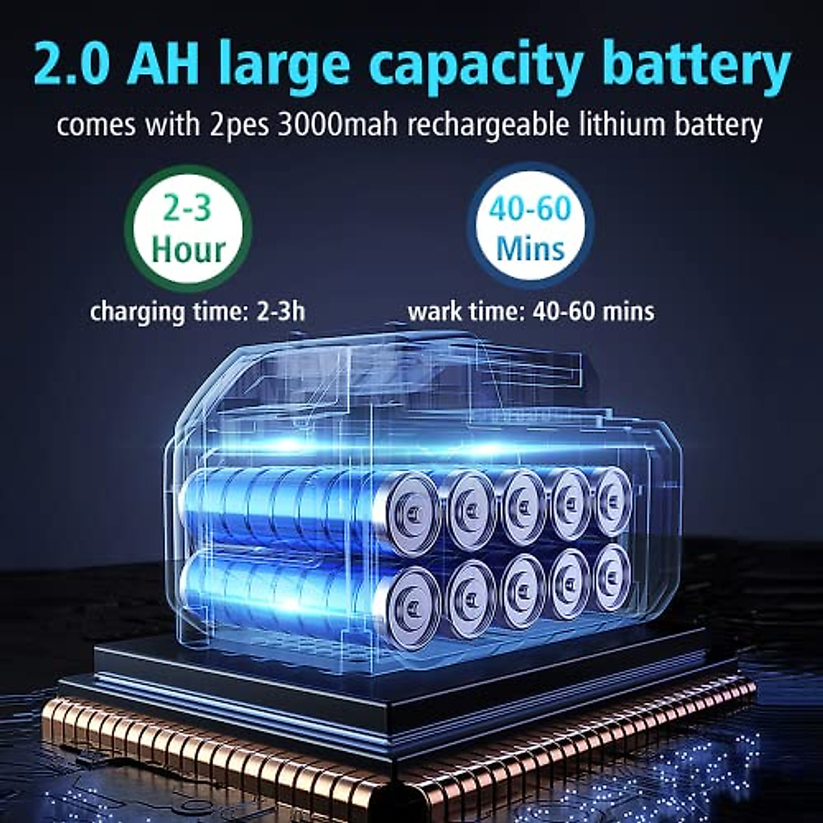 Mini ChainSaw Cordless with 2 Battery, 8&6 Inch Mini Handheld Chain Saw with Replacement Chain, Small Battery Powered Electric Portable Chain Saw for Branch Wood Cutting and Garden Tree Trimming