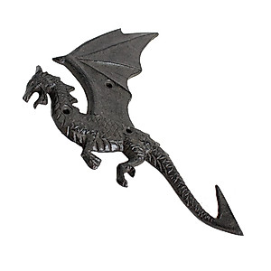 WINTENT Decorative Rustic Cast Iron Wall Hook Hanger Dragon for Coat Key Hat (dragon-5)