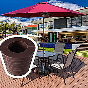 2 PCS Umbrella Cone Wedge and Table Umbrella Hole Ring and Cap Set for Outdoor Patio Umbrella, Umbrella Pole Diameter 1.5 Inch or Smaller (Brown Transparent)