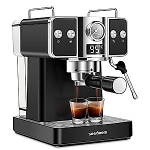 SEEDEEM Espresso Machine,20 Bar Espresso Maker with Milk Frother,Stainless Steel Latte and Cappuccino Machine with 1.8L(60 Fl Oz) Removable Water Tank