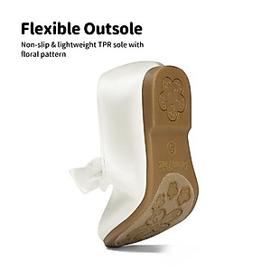 DREAM PAIRS Girls Dress Shoes Mary Jane Flower Girl Bow Ballet Flats for Wedding Party Toddler/Little Kid,Size 2 Little Kid,White,SOPHIA-22