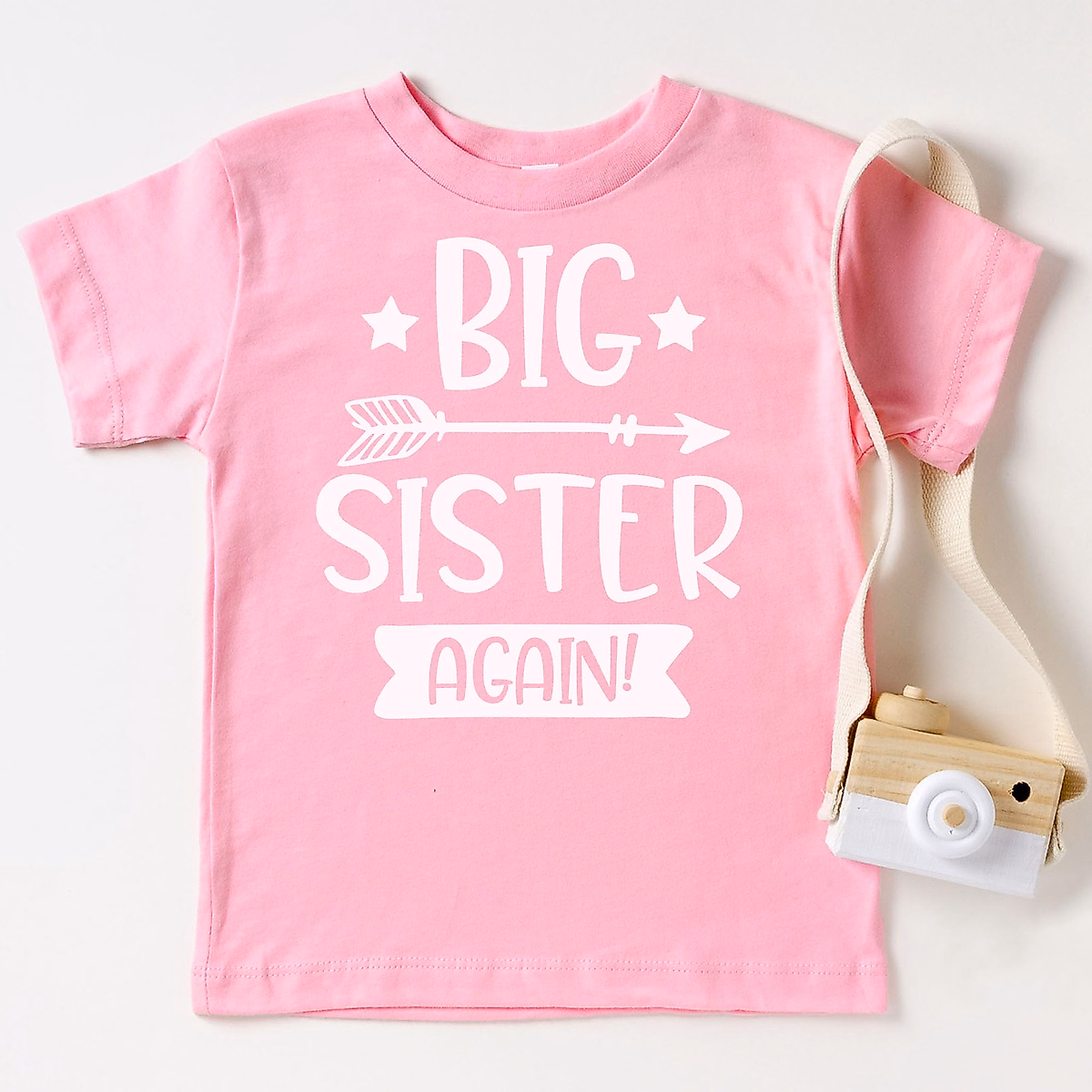 Arrow Big Sister Again Sibling Announcement Shirts for Baby and Toddler Girls Sibling Outfits Vintage Burgundy Shirt
