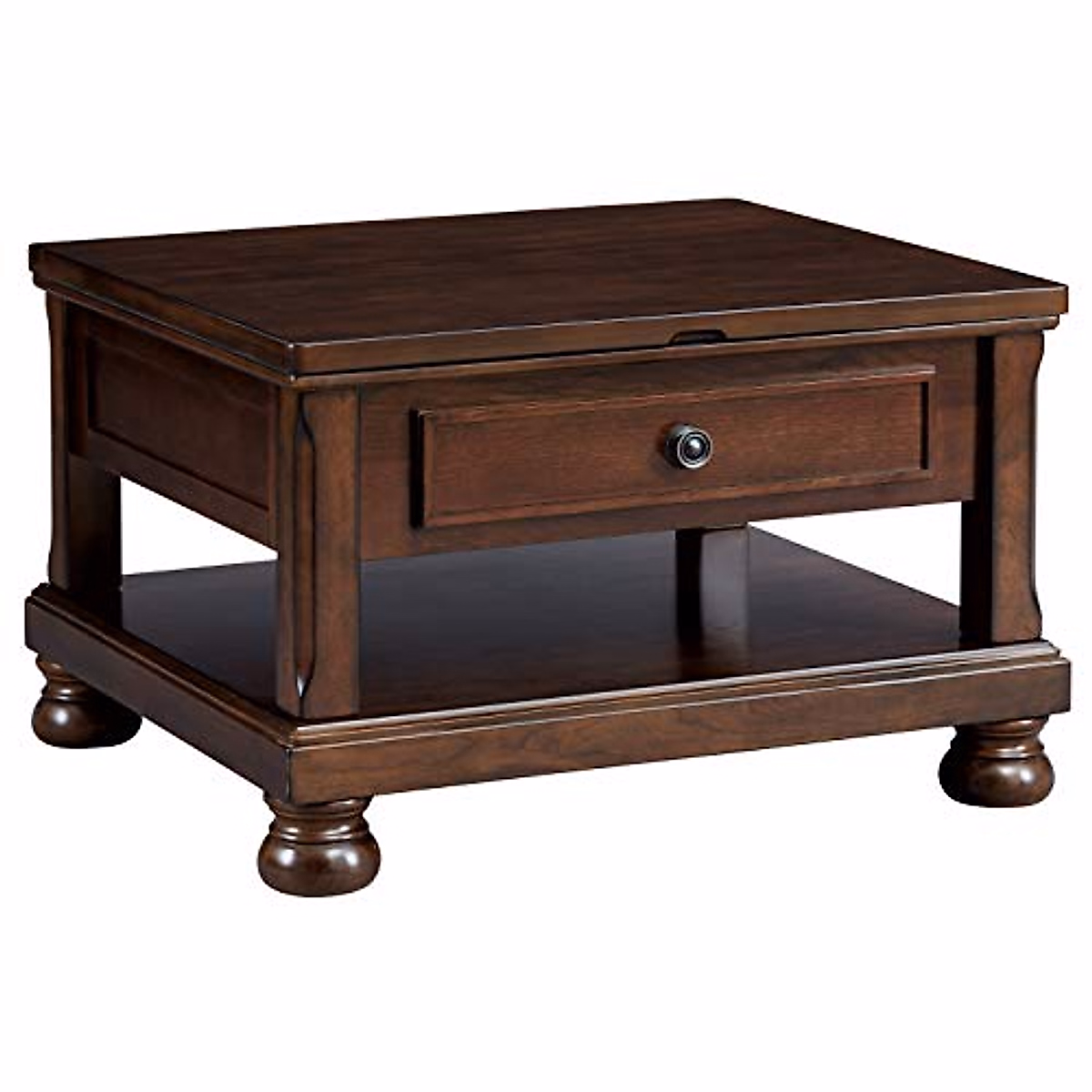 Signature Design by Ashley Porter Traditional Hand-Finished Lift Top Coffee Table, Dark Brown
