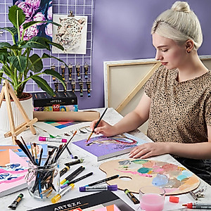 ARTEZA Mixed Media Paper Foldable Canvas Pad, 8x11 Inches, 20 Sheets, DIY Frame, Heavyweight Multimedia Paper, 228 lb, 370 GSM, Acid-Free, Art Supplies for Painting & Mixed Media Art