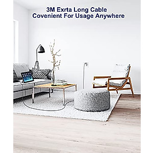 AkoaDa Apple Certified 30 Pin USB Charging Cable 10ft 2 Pack, USB Sync Charging Cord Cables Compatible iPhone 4 4s, iPhone 3G 3GS, iPad 1 2 3 iPod Touch 4 3 2 1, iPod Classic 3 2 1, Grey