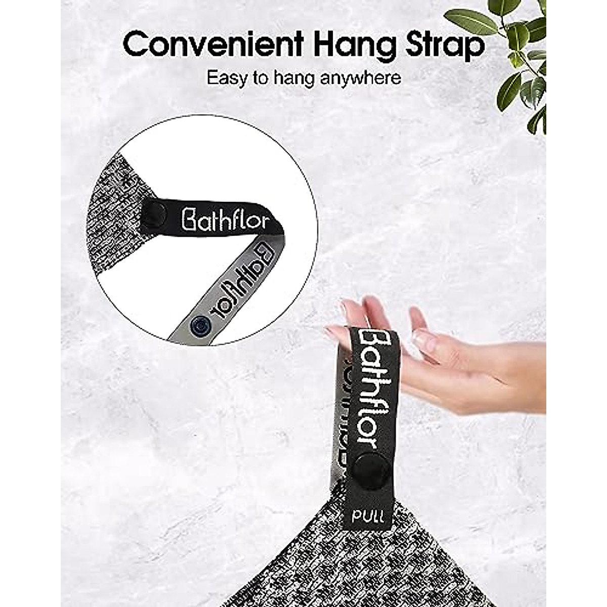 Bathflor Exfoliating Shower Towel with Clip Strap, Exfoliating Washcloth with 2 Sides for Washing & Scrubbing, Premium Japanese Scrub Wash Cloth, Quick Drying, 40inch Length (1 Pack-B)