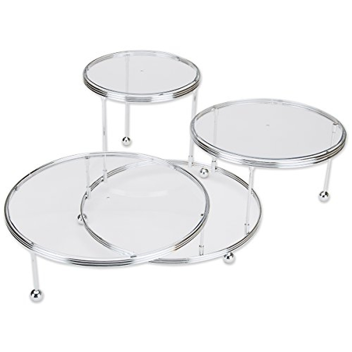 Wilton Cakes 'N More 3-Tier Cupcake and Cake Stand Display, Silver