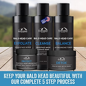Mountaineer Brand Bald Head Shampoo for Men | All Natural Moisturizing/Hydrating Shaving Soap and Face Cleanser | For Daily Head/Scalp Care and Wash | Cleanse | Refreshing Natural Scent 4oz