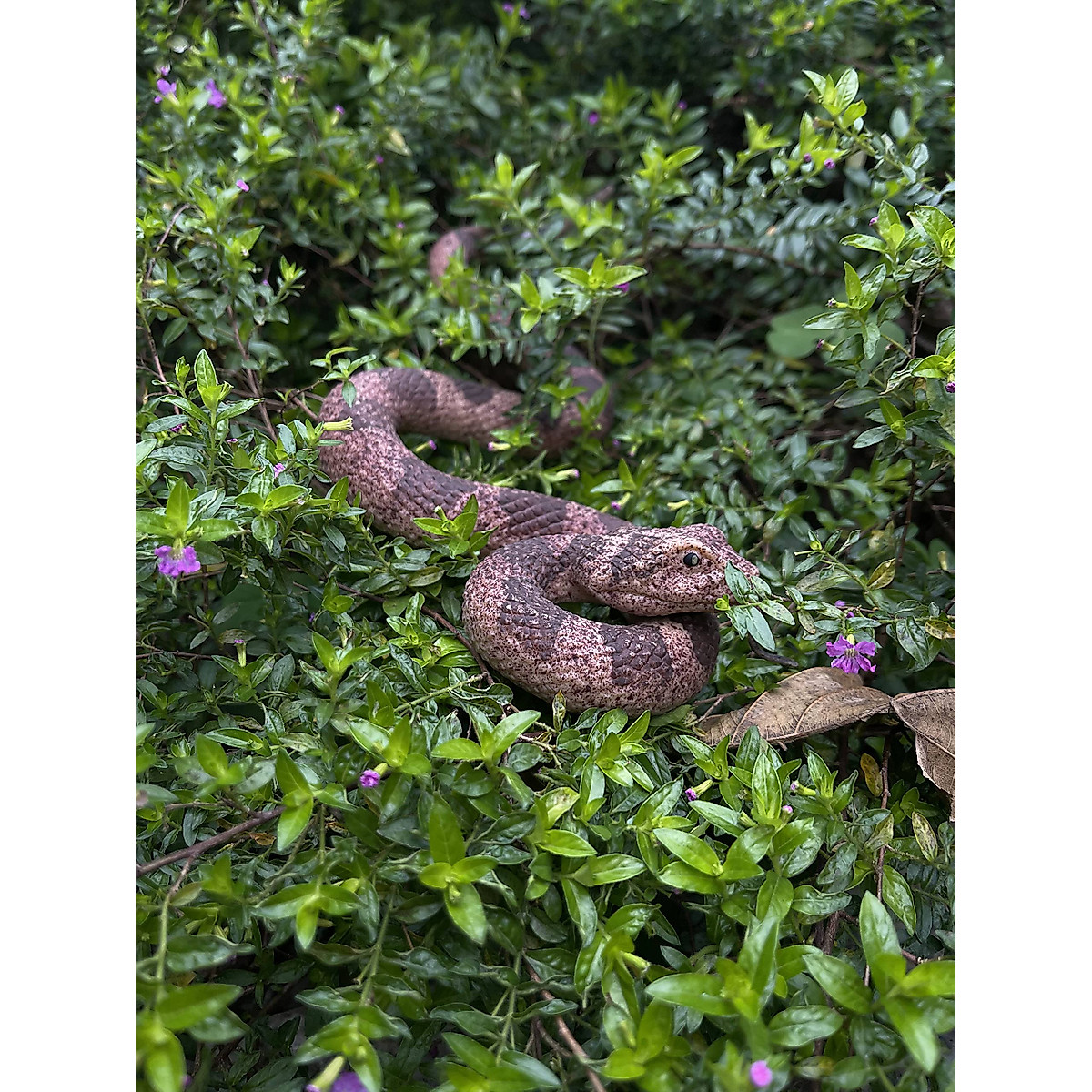 HOHAJIU Fake Snake Toy Realistic Rubber Snake Toy 10.3" Rattlesnake Figurine Scare Birds, Prank Props for Halloween Party, Gag Gift for April Fool's Day