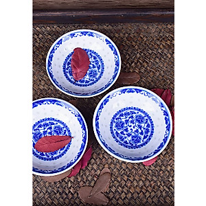 Fashion & Lifestyle Blue and White Floral Ceramic Dip Bowls Set, Porcelain Dip Mini Bowls Soy Sauce Dish, dipping Bowls, Appetizer side dishes for party, family,set of 6