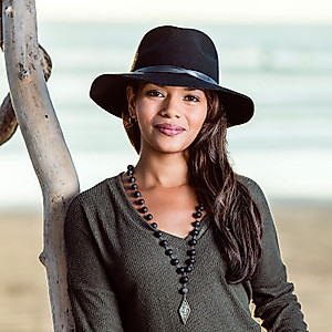 Wallaroo Hat Company Women’s Petite Aspen Fedora – UPF 50+ Sun Protection, 100% Wool Felt, Adjustable, Packable, Black, Small