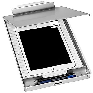 Blue Summit Supplies Aluminum Storage Clipboard, 1 Compartment, Large Heavy Duty Clip for Letter Paper, Great for Office, Jobsite or Classroom