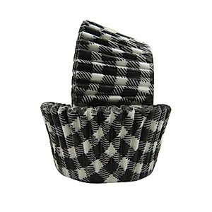 Regency Wraps Greaseproof Professional Grade Standard Baking Cups, Pack of 40, Black Gingham