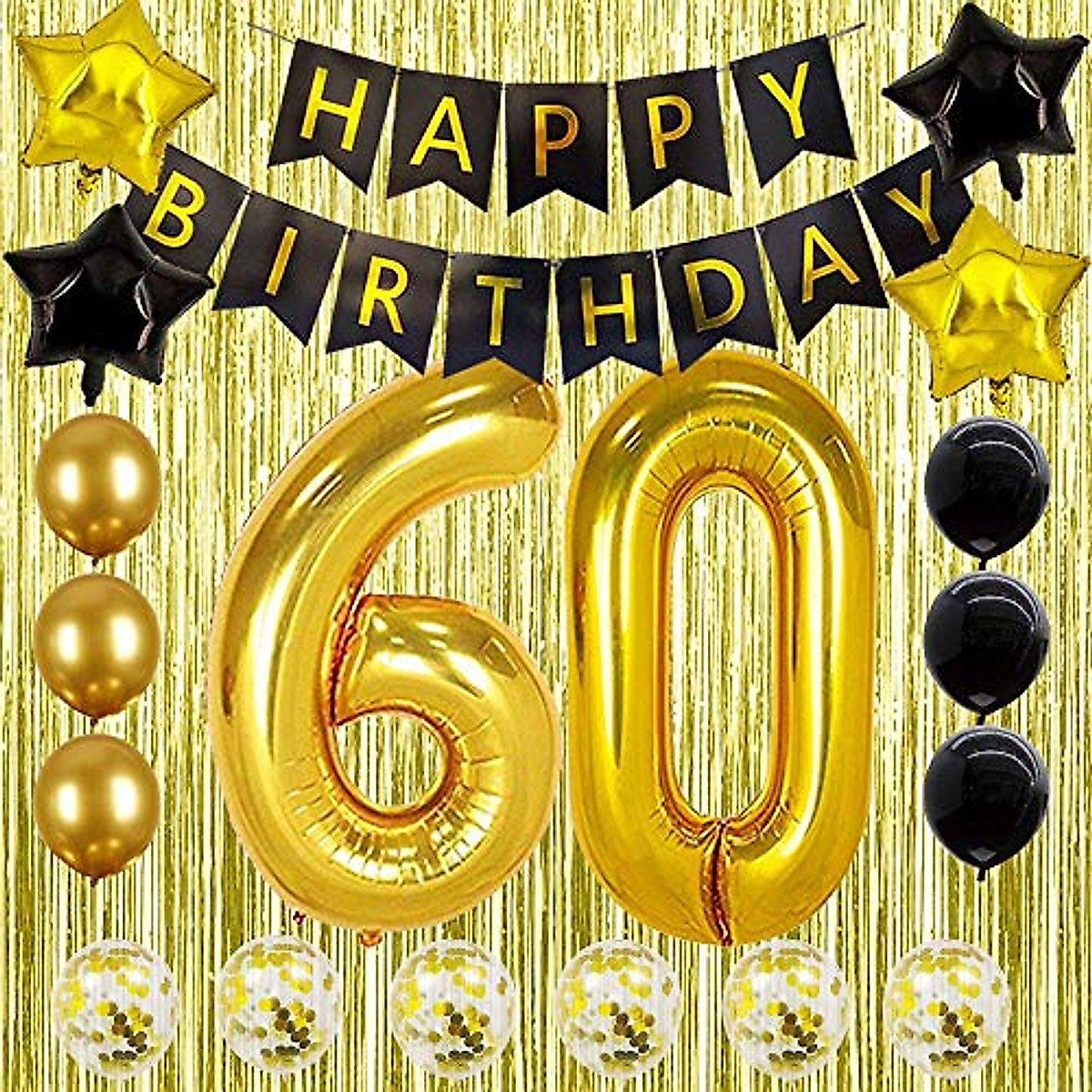 60th Birthday Decorations for Men Women - Happy Birthday Decorations 60 Birthday Balloons Birthday Party Decoration