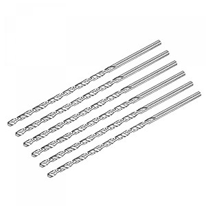 uxcell HSS(High Speed Steel) Extra Long Twist Drill Bits, 6mm Drill Diameter 200mm Length for Hardened Metal Woodwork Plastic Aluminum Alloy 6 Pcs