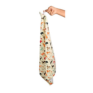 Home-X Dog Illustration Tea Towel for Cooking & Serving, Brightly Colored Print Pattern