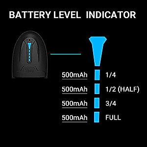 Tera Barcode Scanner Wireless Versatile 2-in-1 (2.4Ghz Wireless+USB 2.0 Wired) with Battery Level Indicator, 328 Feet Transmission Distance Rechargeable 1D Laser Bar Code Reader USB Handheld (Black)