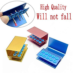 3pcs 10 Holes Dental Burs Holder Block Case with Silicone Dental Autoclavable Burs Holder