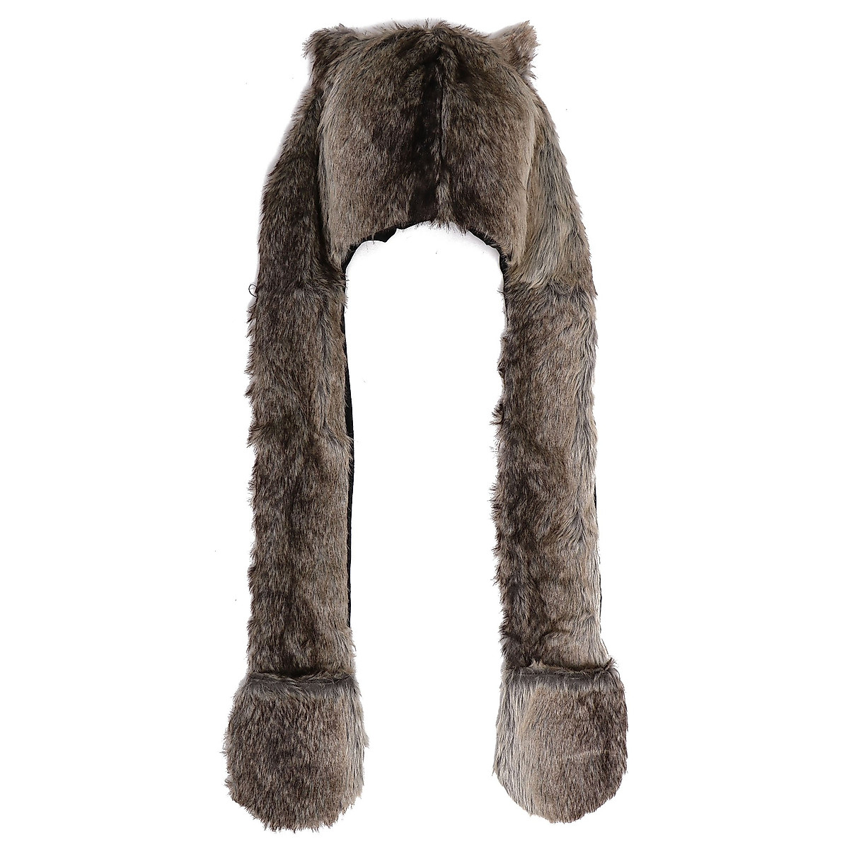 Simplicity Cute Hats Caps Animal Beanie Hats with Scarf and Gloves, Grey Wolf