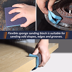 Pomsare 120pcs 3inch Sanding Discs with 2 & 3inch Backer Pads and Sanding Sponge Sander for Drill Grinder Rotary Tools Attachment with 1/4" Shanks, Sanding Pads 80-3000 Grit