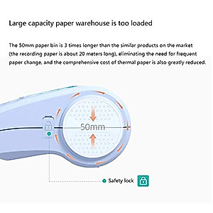 XXXDXDP Portable Mini Pocket BT Thermal Printer Power Bank Function Clip Design Receipt Label Memo Sticker AR Photo Picture Printe (Color : D)