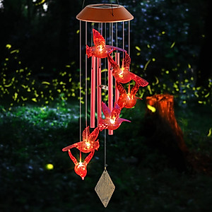 Cardinal Wind Chime Solar Garden Cardinal Gifts for Women Gift for Women Solar Cardinal Gift Memorial Wind Chimes Birthday Gifts for Grandma Solar Cardinal Garden Light Gift Women Gift
