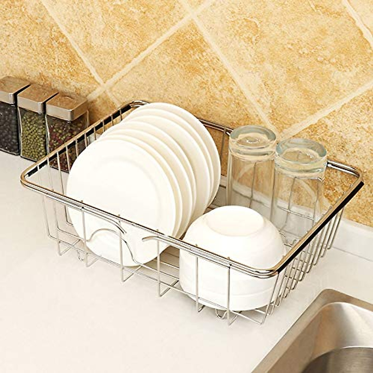 1Pcs Kitchen Racks for Storage-Kitchen Cupboard Organizers for Cups-Kitchenaid Dish Drainer Drying Rack-Plate and Bowl Organizer for Cabinet-Kitchen Rack for Utensils-Kitchen Racks and Shelves