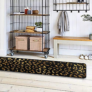 Leopard Print Animal Skin Kitchen Rugs Non-Slip Soft Doormats Bath Carpet Floor Runner Area Rugs for Home Dining Living Room Bedroom 72" X 24"