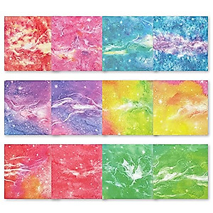 Origami 6x6 Paper Kit 50 Sheets 12 Vivid Colors Double Sided Printed Traditional Patterns Square for Arts Crafts Projects, Gradient Colors