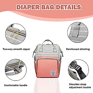 Armbq Diaper Bag Backpack Waterproof Multi-Function Diaper Bag for Baby Care Travel Essentials Baby Bag for Mom Large Capacity Purple
