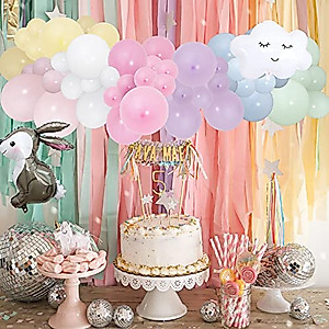 120 PCS Macaron Balloons Garland Kit, Pastel Latex Rainbow Balloons Arch Kit Assorted for Birthday Baby Shower Wedding Graduation Mermaid Party Decor Supplies(18/10/5 Inch)