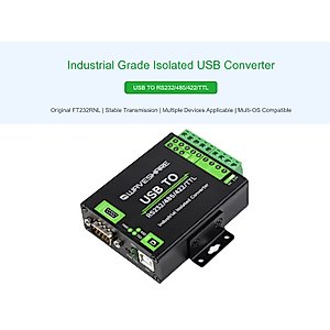 USB to RS232/485/422/TTL Converter Adopt Original FT232RNL Chip, Industrial Isolated USB Converter with Multiple Protection, Support Multi Communication Interface Conversion and Multi System