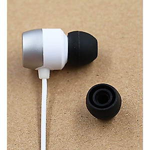 ALXCD Eartip for LG HBS Series Wireless Earphone, SML & Double Flange Silicone Replacement Earbud Gel Tip, Fit for LG HBS-750 770 800 810 900 910 Tone Pro Ultra Plus Infinim [4 Pair] (Black)