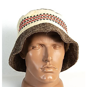 Rushnichok Sauna hat Russian banya - Sauna hat for Men - Sauna hat Wool - Sauna hat to Protect Hair - Russian banya hat - Easter Sale Red Black Embroidery Ukrainian Vyshyvanka Panama Banya Hair Care
