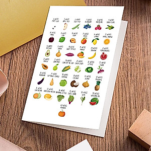 Oamiolek Funny Fruit And Vegetable Baby Shower Card, Pregnancy Congratulations Card for Couple, New Baby Card for New Mom Dad Parents, Pregnancy Announcement Gift for Family Friends