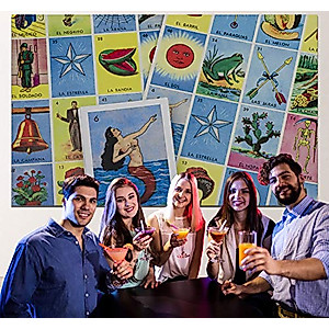 Mexico Loteria Cards Backdrop for Photography Picture Mexican Bingo Photo Video Studio Newborn Baby Shower Background Stitching Mexico Birthday Party Studio Props Banner