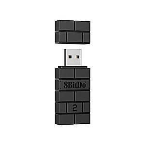 8Bitdo Wireless USB Adapter 2 for Switch/Switch OLED, Windows, Mac & Raspberry Pi Compatible with Xbox Series X & S Controller, Xbox One Bluetooth Controller, Switch Pro and PS5 Controller