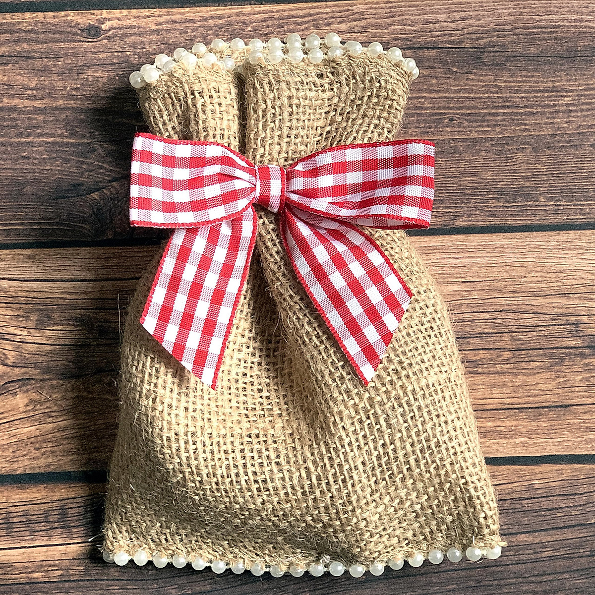 Red & White Gingham Pre-Tied Bows - 3" Wide, Set of 12, Buffalo Check, Plaid Gift Basket Decor, Wedding Embellishments, Party Favors, Birthday, Fall, Christmas, Valentine's Day