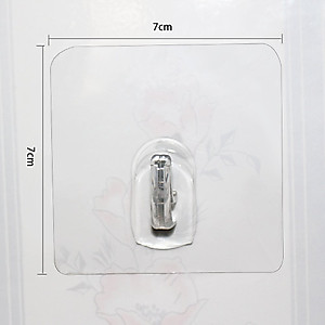 Hawsam 8PCS Clear Adhesive Sticky Wall Hooks,No Drilling Strong Waterproof Sticker Hanger for Kitchen, Shower and Bathroom 20kg/44lb. (Max Loading)