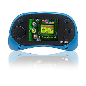 EASEGMER 16 Bit Kids Handheld Games Built-in 220 HD Video Games, 2.5 Inch Portable Game Player with Headphones - Best Travel Electronic Toys for Toddlers Age 3-10 Years Old Children (Blue)