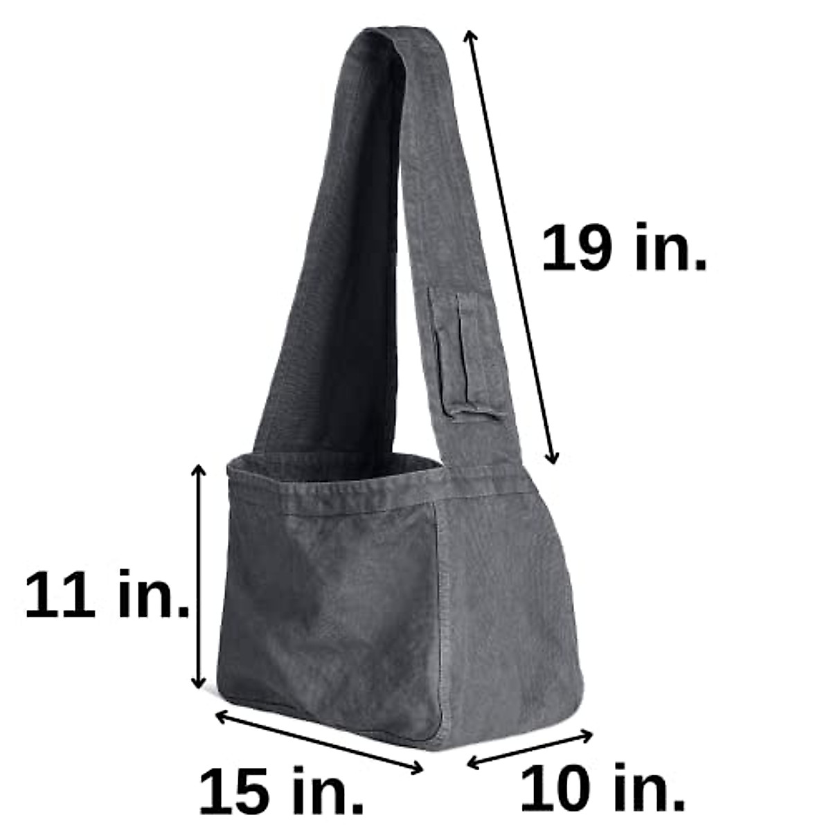COLONY CO The Farmers Market Bag - Organic Cotton Canvas - Crossbody Sling Design - Cargo Pockets - Comfortable Wide Strap for Easy Carrying - Foldable - Washable - Durable, Strong - Gray - Made