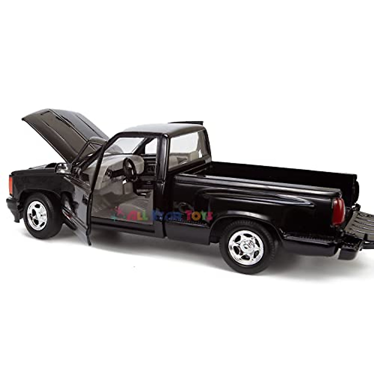 Motormax 1992 GMC Sierra GT Pickup Truck 1/24 Diecast Model Car Black 73204