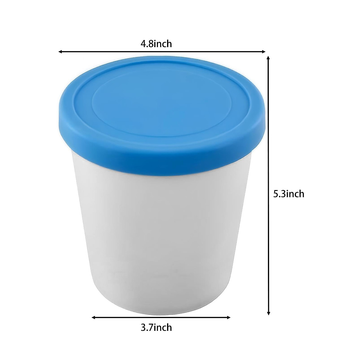 YQMYXG 32 Oz Ice Cream Containers for Homemade, Ice Cream Containers with Silicone Lids Leak-Free, Reusable Ice Cream Storage Containers for Freezer Chocolate Sorbet, (4 Pack - 1 Quart Each)