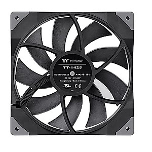 Thermaltake TOUGHFAN 14 Black PWM 500~2000rpm-controlled high Static Pressure 140mm Circular Radiator Fan with with Anti-Vibration Mounting System Cooling, (2 Fan Pack) CL-F085-PL14BL-A