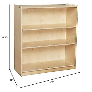 Contender Birch Bookcase With Two Adjustable Shelves |Montessori Bookshelve For Home, Office, Classroom, Daycare | Arts & Crafts Supplies Storage Unit For Toddlers