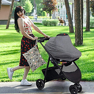 Blueangle Farm Animals Pattern Wet Dry Bag Cloth Diaper Bags - Waterproof Washable Reusable Diaper Organizer，2 Pack