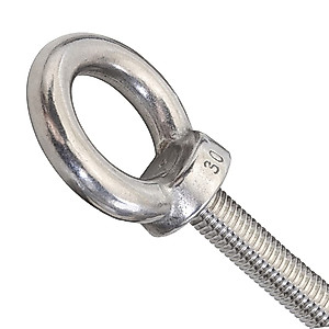 HYXXYY Shoulder Eye Bolt, M10 304 Stainless Steel Eye Bolts 3/8"x2.75" Eye Bolts Heavy Duty Screw Bolt with Washer and Nuts Set Muti-Function for Indoor Outdoor, 10mm x 70mm, 4 Pack