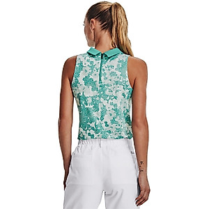 Under Armour Women's Zinger Rise Sleeveless Golf Polo, Neptune (369)/Metallic Silver, Large