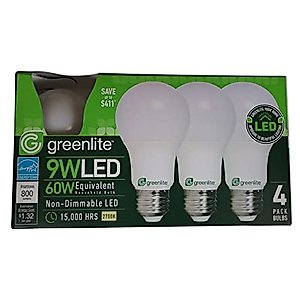 4 pack Greenlite 9W LED