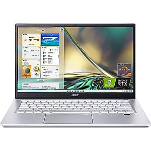 Acer 2023 Newest Swift X Laptop, 14" FHD Display, AMD Ryzen 7 5825U Processor, NVIDIA RTX 3050 Ti, 16GB RAM, 1TB SSD, 13 H of Use, Fingerprint Reader, Wi-Fi 6, Backlit KB, Thin & Light, Windows 11